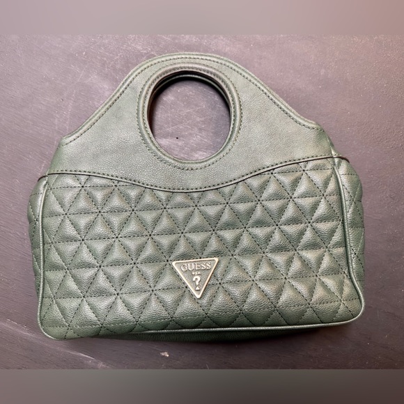 Guess | Bags | Guess Emerald Green Quilted Handbag Like New | Poshmark